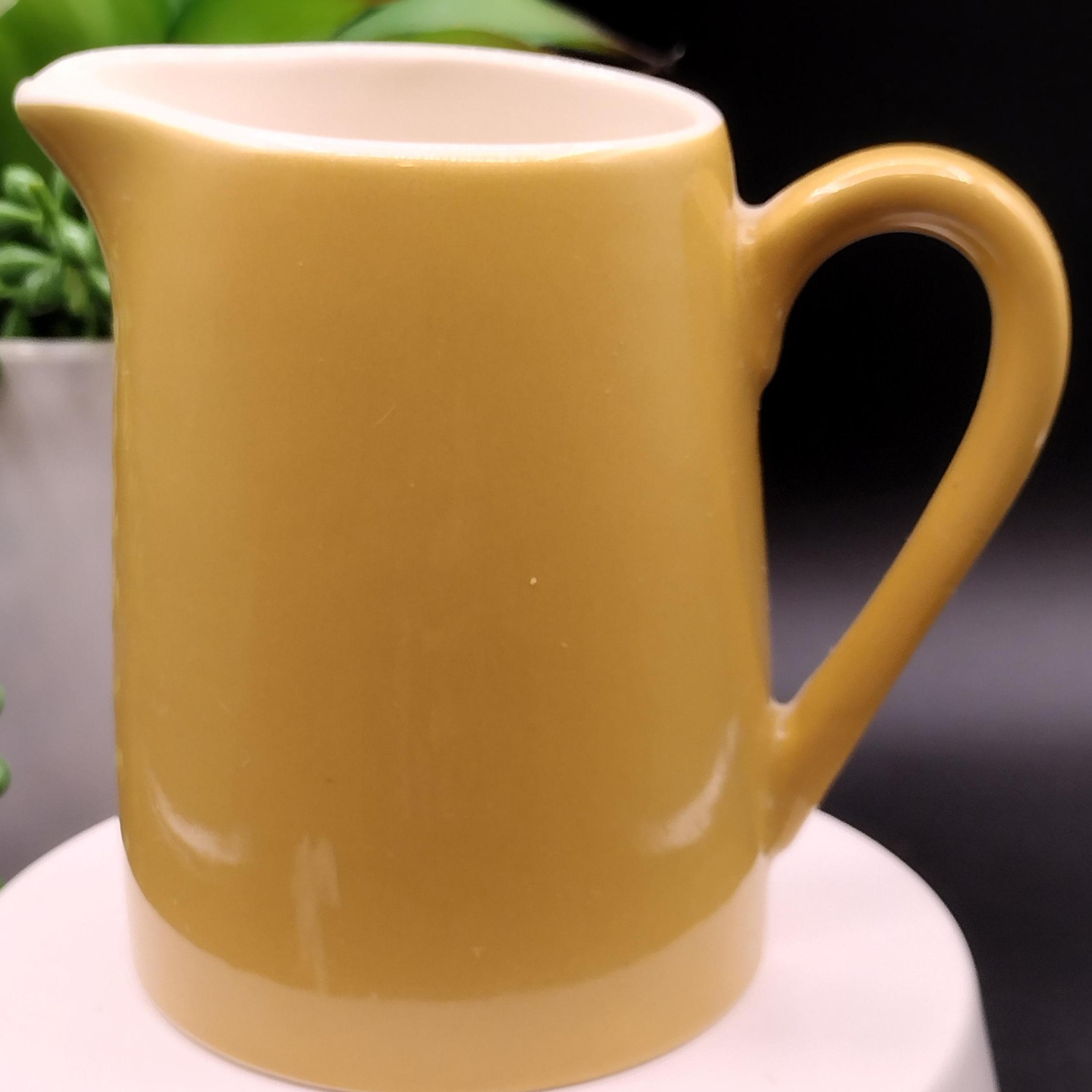 Vintage Creamer/ Pitcher Mustard and Cream colored