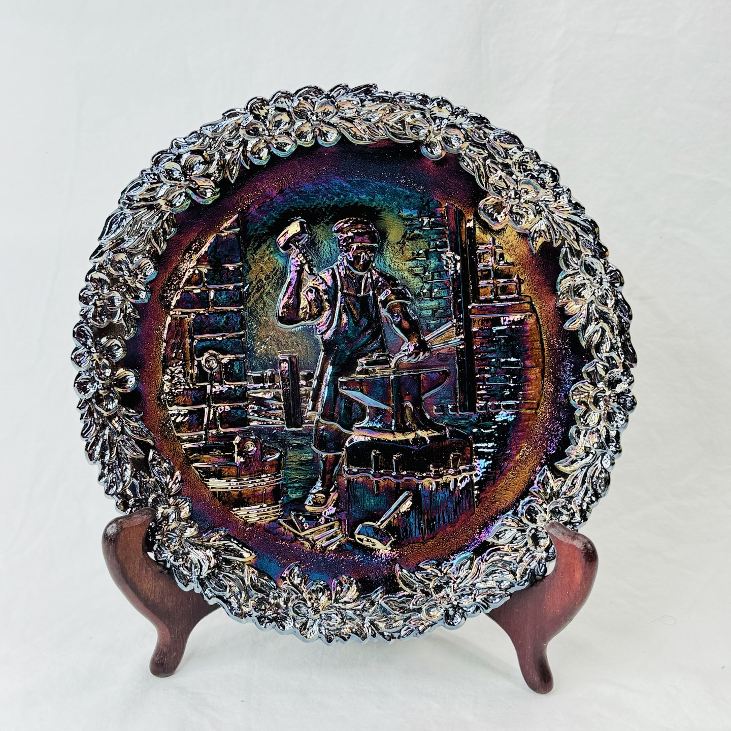 Fenton Carnival Glass “Blacksmith “ Collector Plate