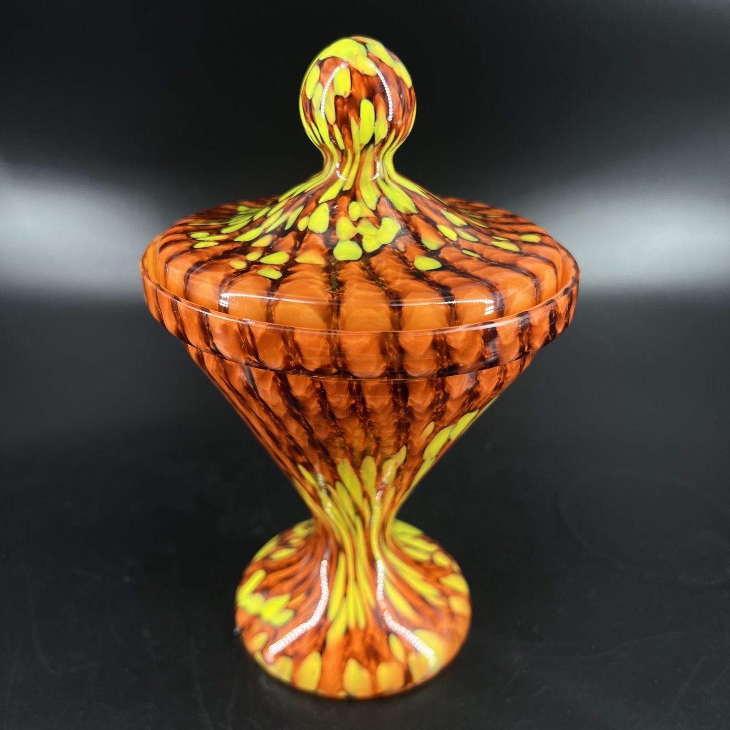 Franz Welz Czech Glass Covered Dish