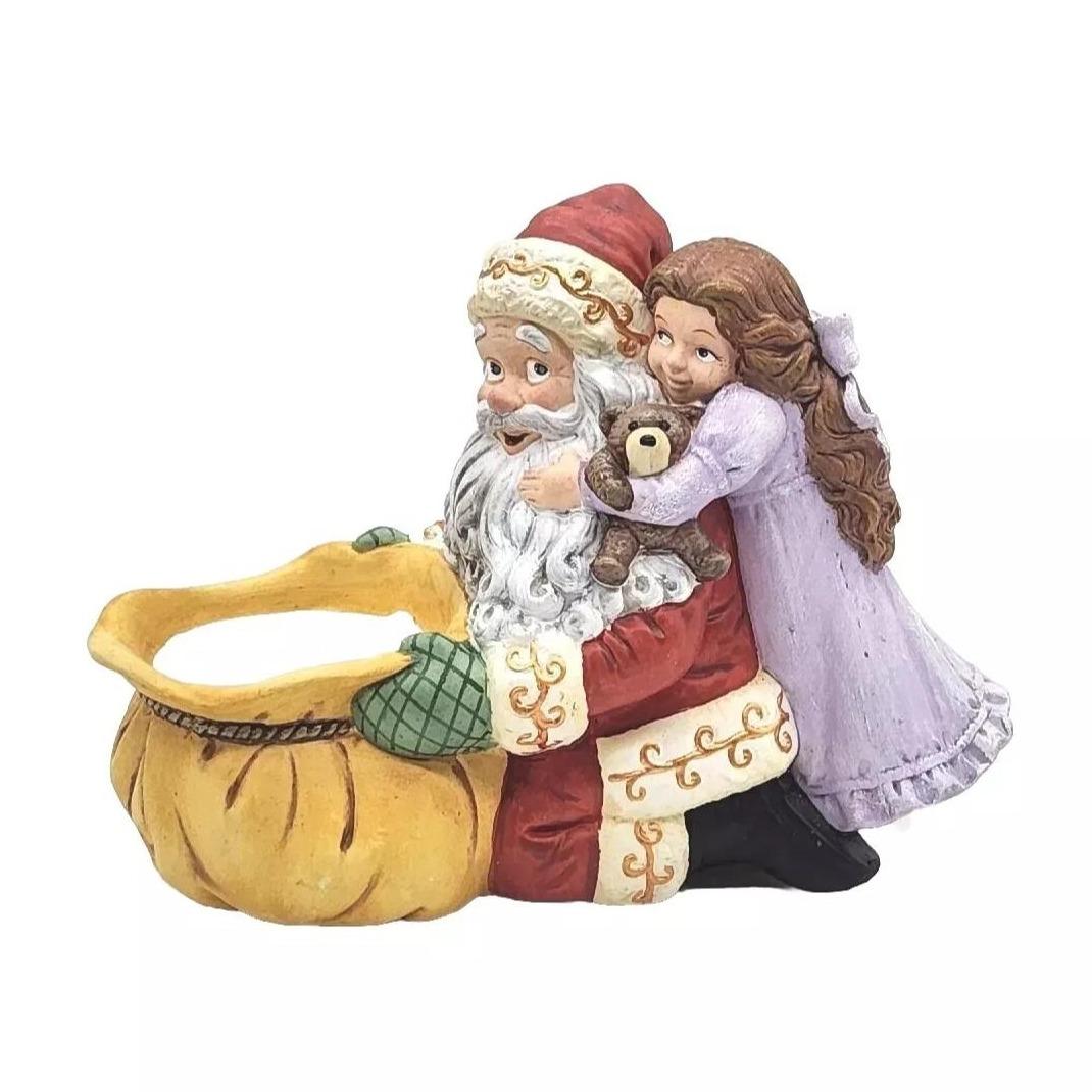 Partylite Santa With Little Girl Candle Holder With Sack Of Toys