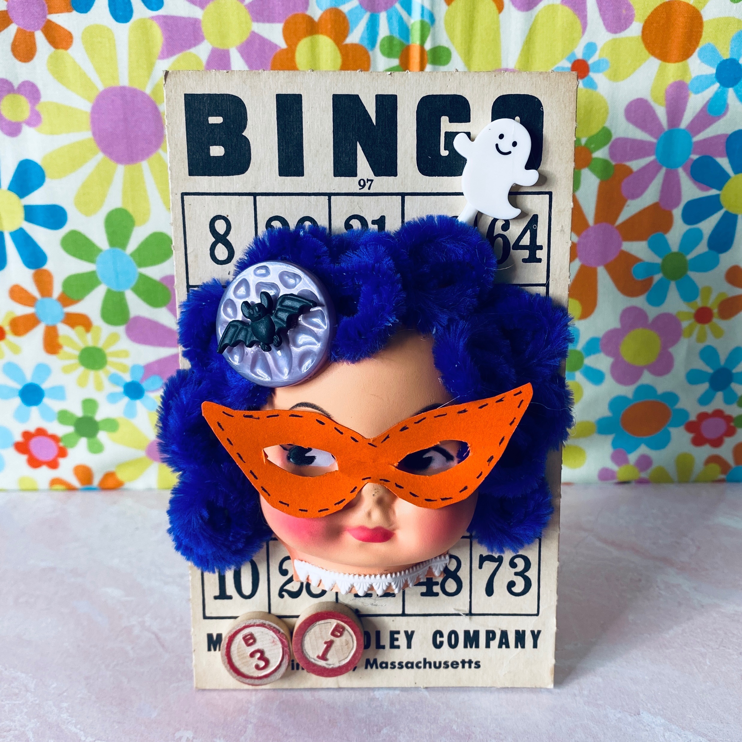 Vintage Style and Inspired Hand-Crafted "Bingo Card Gal"-Violet