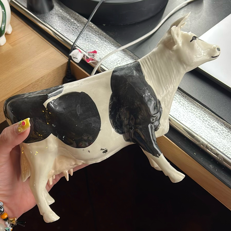 Ceramic Cow Figurine