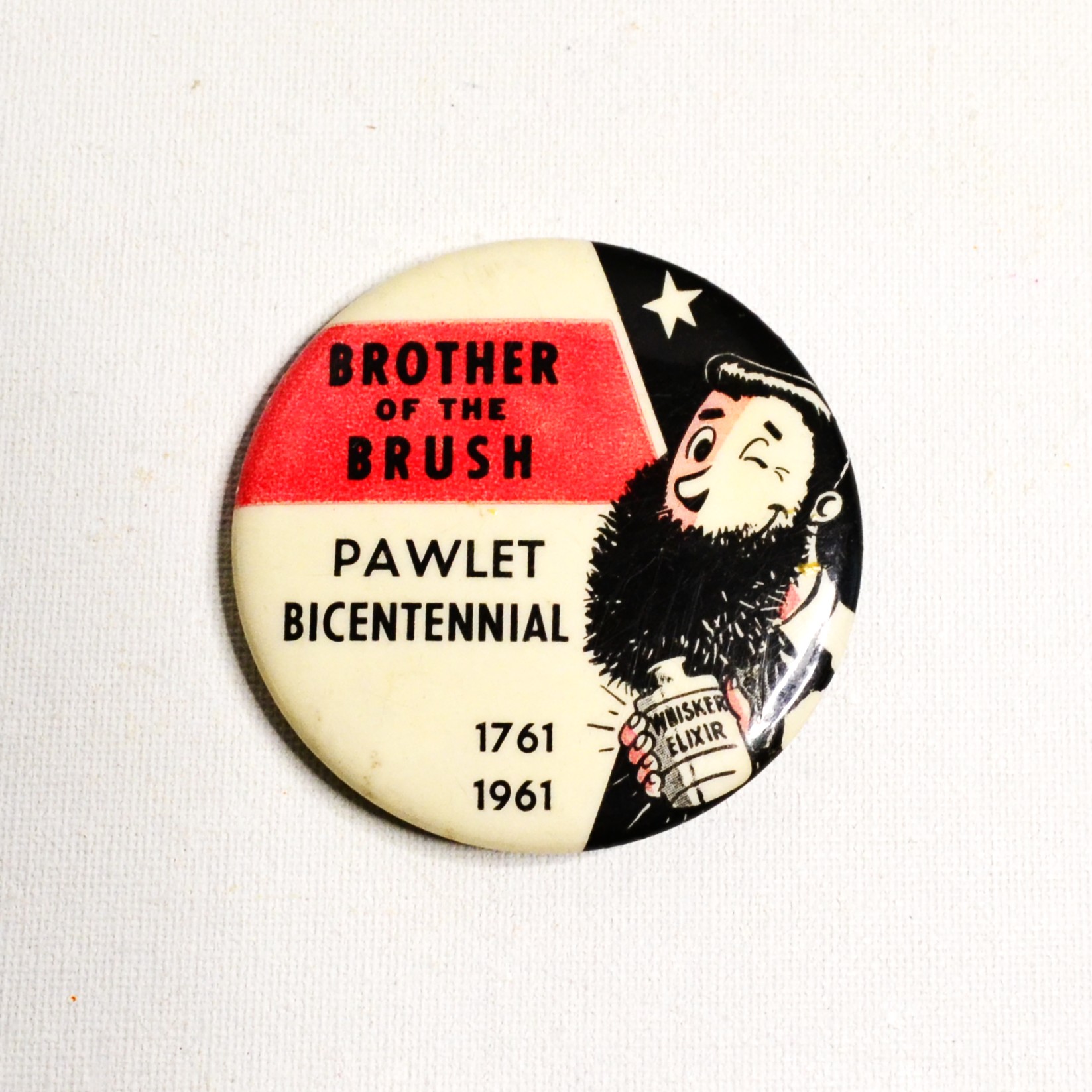 1961 Pawlet VT Bicentennial ‘Brother of the Brush’ Beard Button ...