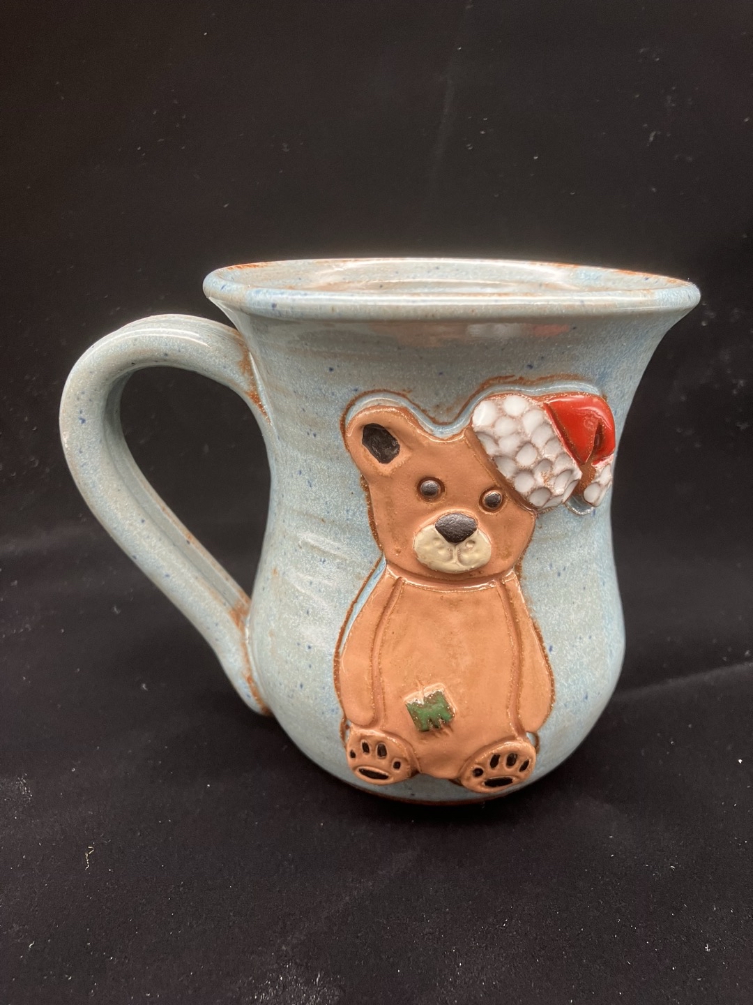 BIN - MudWorks Studio Pottery Mug With Teddy Bear Santa, 16oz.