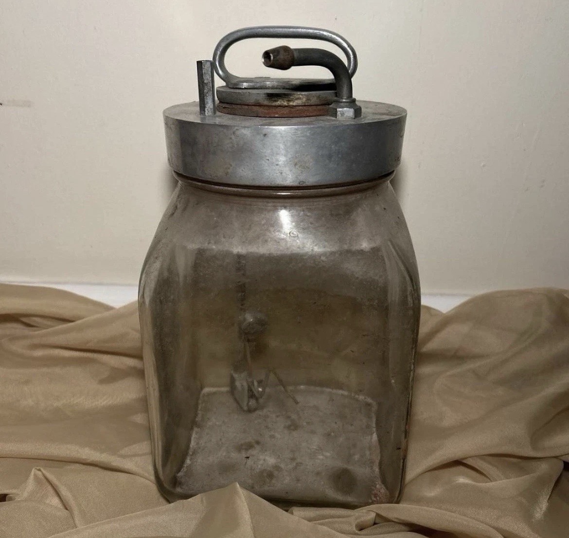 Antique Embalming Fluid Glass Bottle Jar