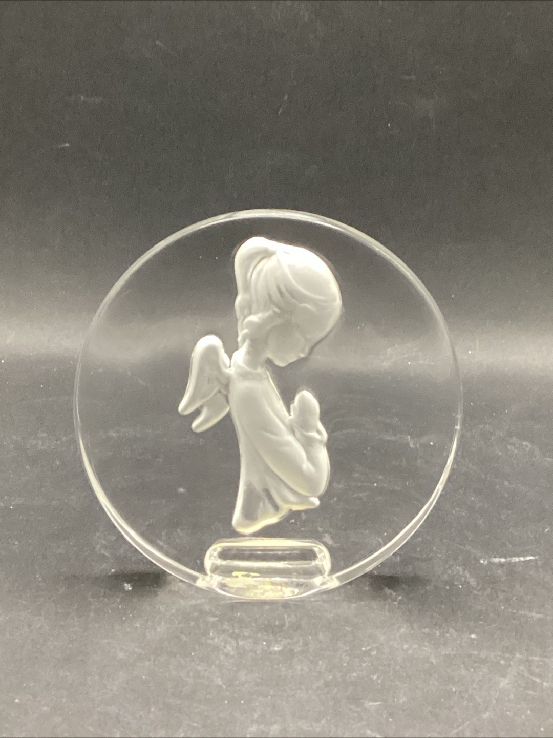 Clarenbridge Crystal Ireland Praying Angel clear & frosted Glass decorative