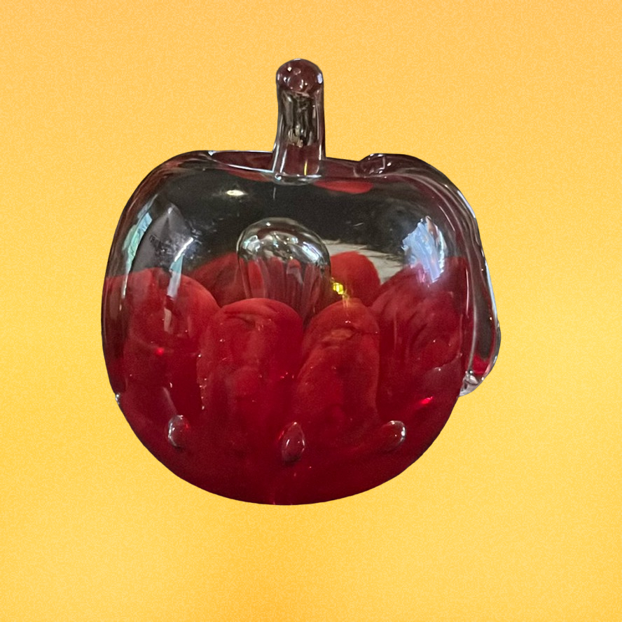 26. RARE Handmade Joe st clair glass Apple paperweight
