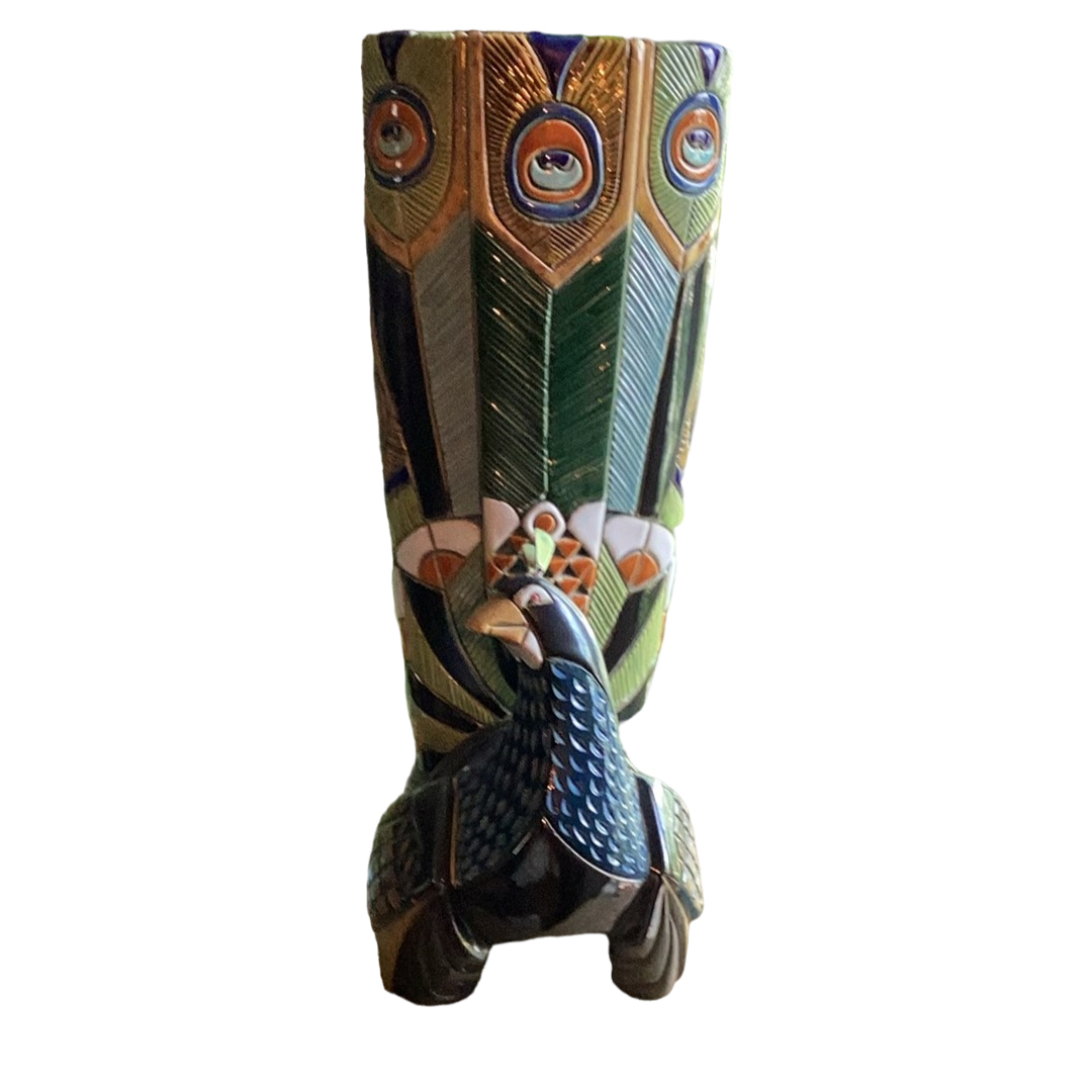 03. Artesania RINCONADA Peacock Sculpture/Vase