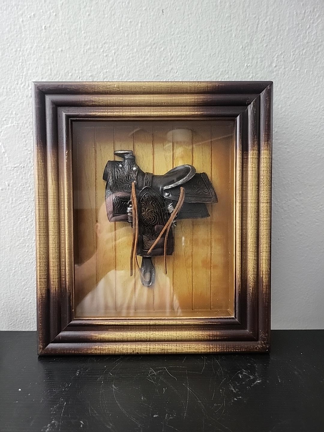 Horse Saddle Wall Art 3D Frames Set Decor Country Cowboy Western Art saddle