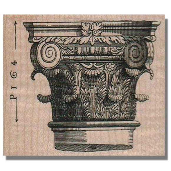 Ornate Column Top Rubber Stamp
