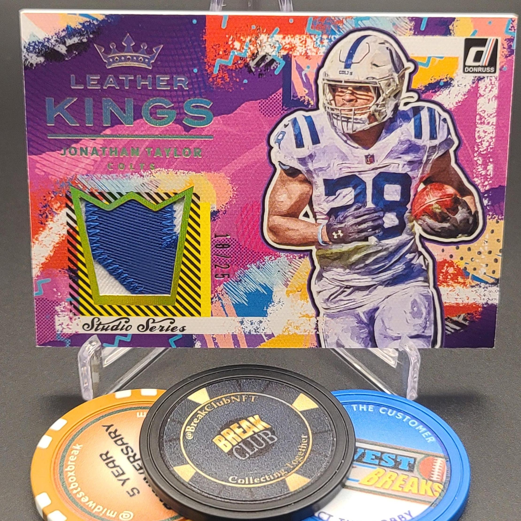 Jonathan Taylor 2021 Panini Donruss Football Leather Kings Memorabilia ...