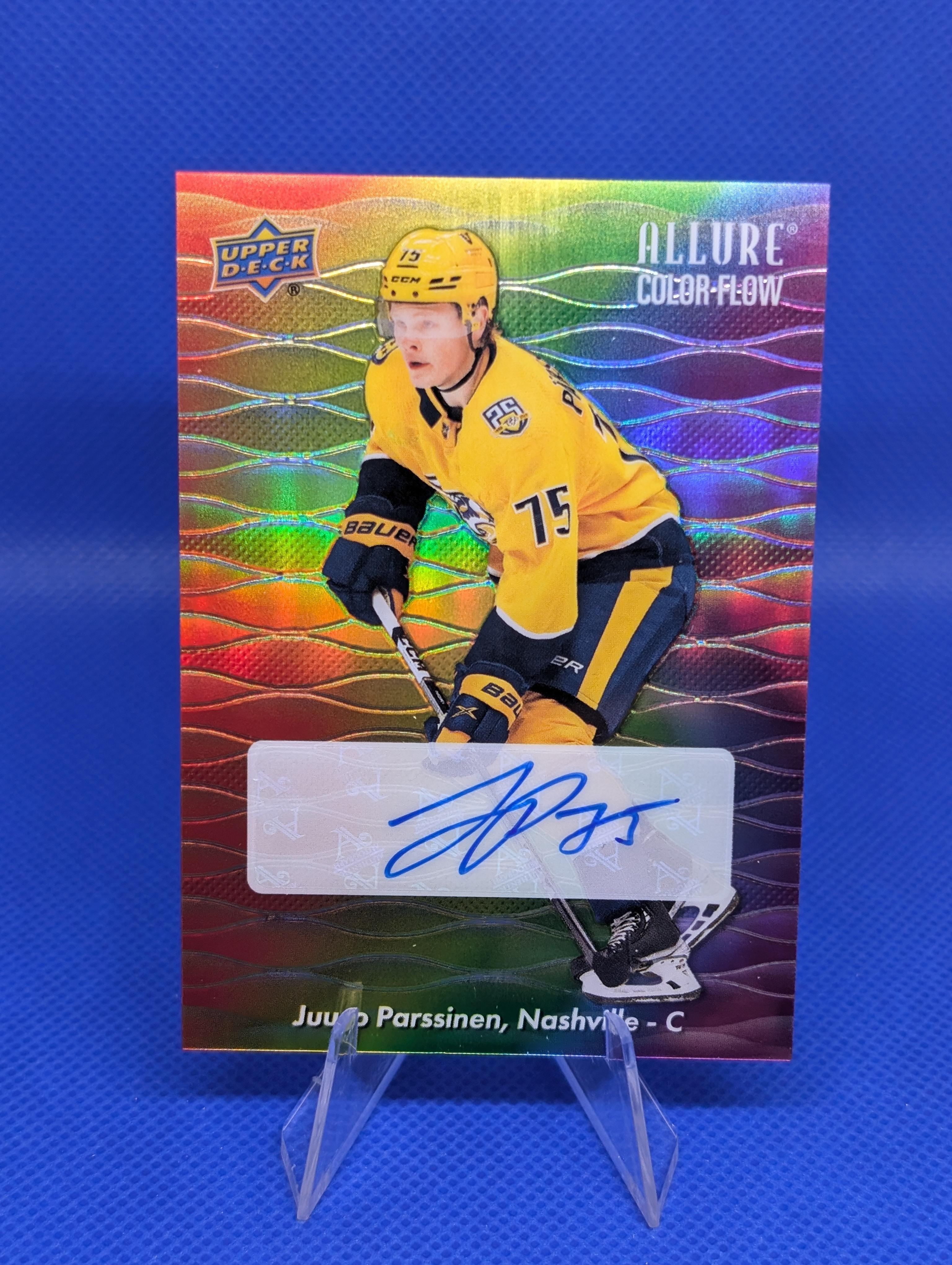 Juuso Parssinen 2023-24 Upper Deck Allure Color Flow Auto Nashville