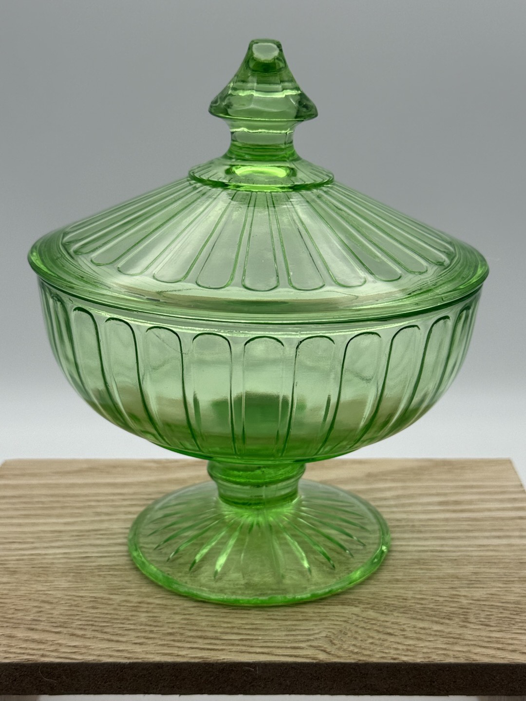 Hazel Atlas 1930’s Uranium Glass Candy Dish