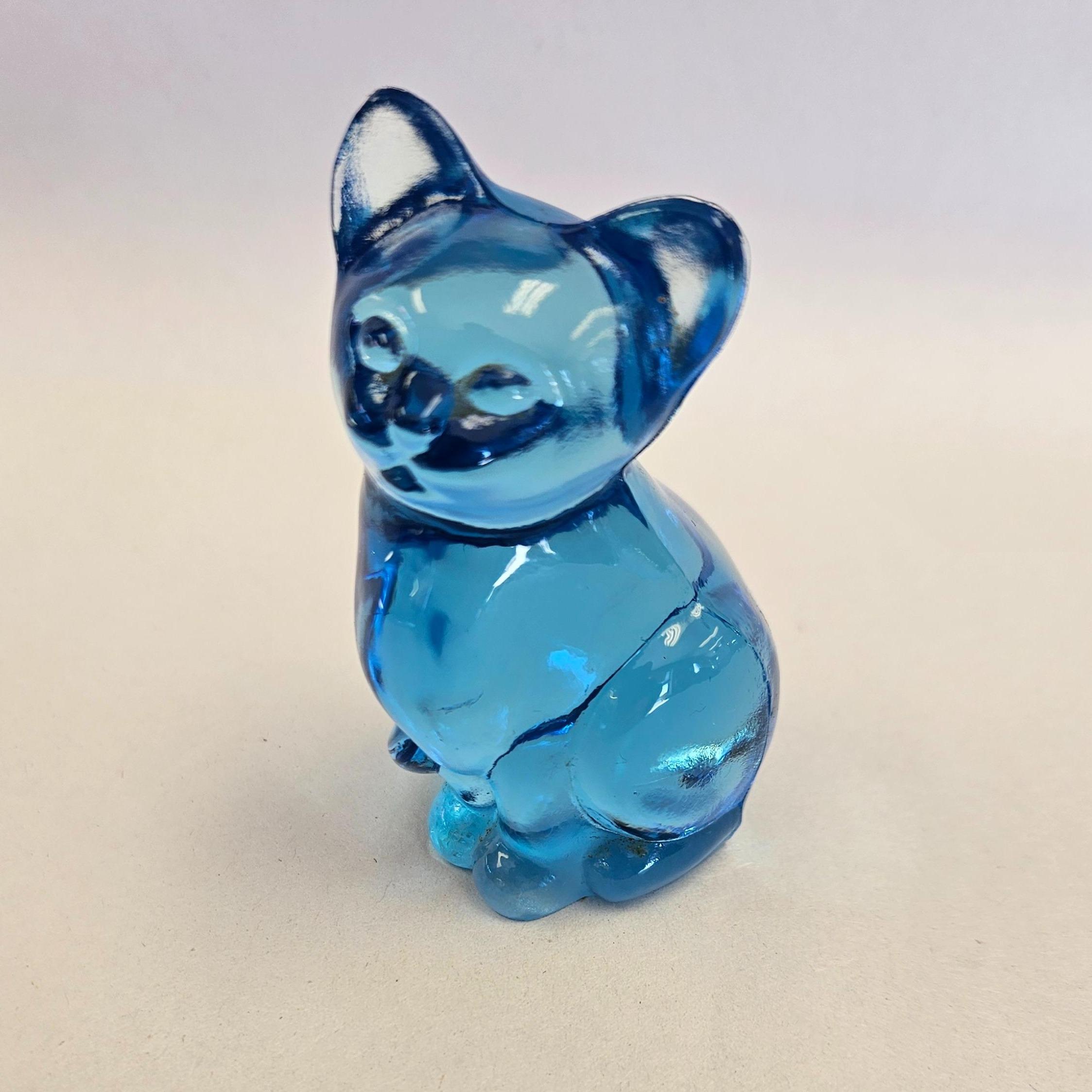 Fenton Blue Cat Figurine