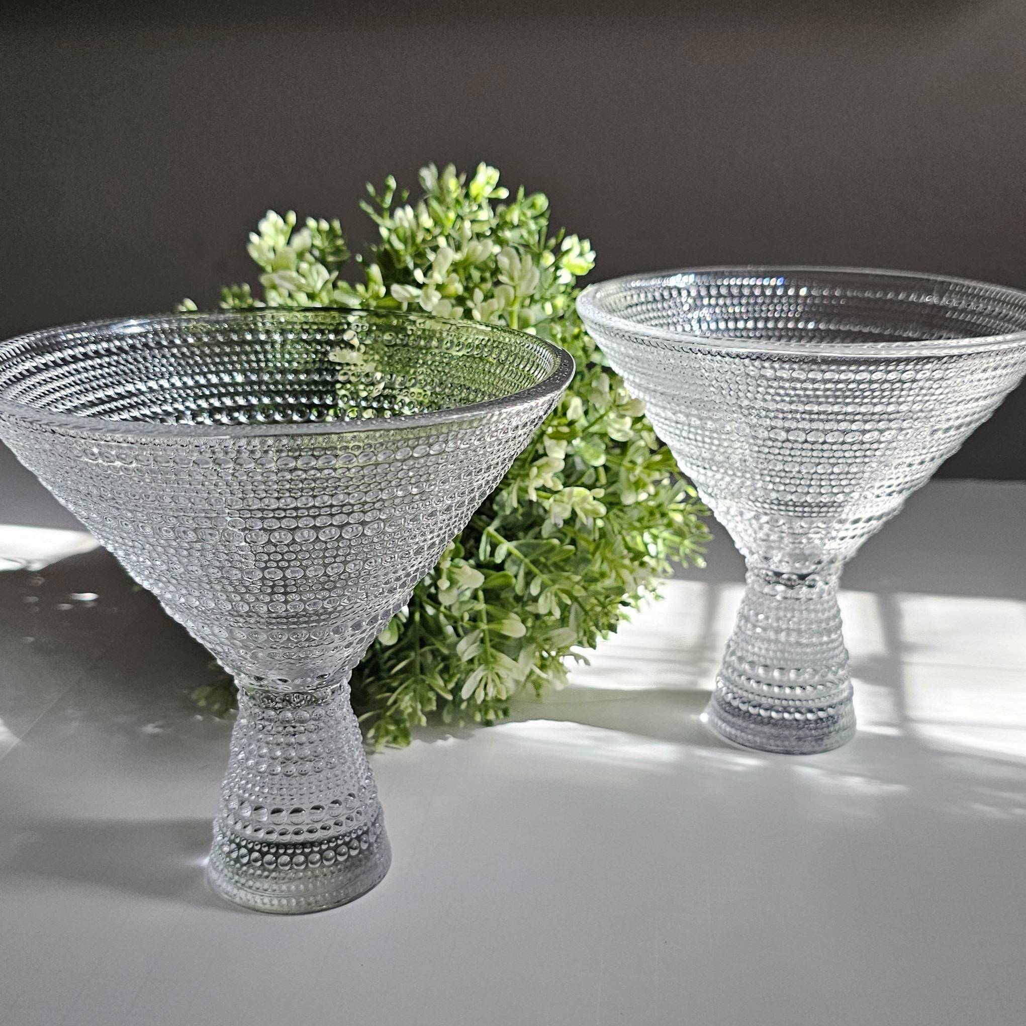 Set of 2 Fortessa Jupiter Clear Beaded Textured Barware Cocktail ...