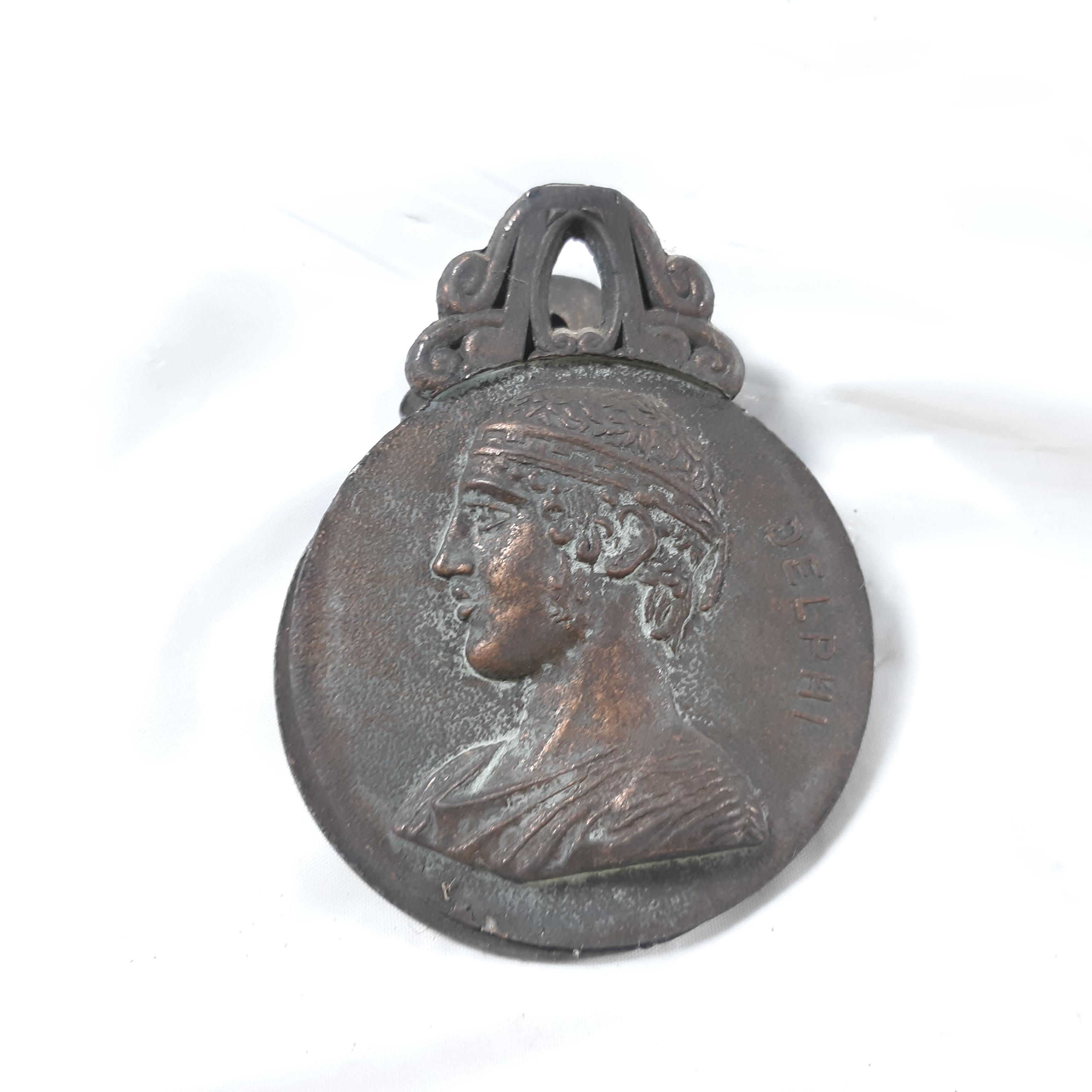 Vintage Bronze Delphi Greek Coin Style Clamshell Paper Clip Letter ...