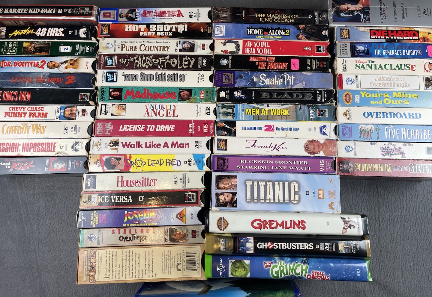Mixed Lot Of 50 VHS Tapes Wrestling/Romance/Action/Sealed no