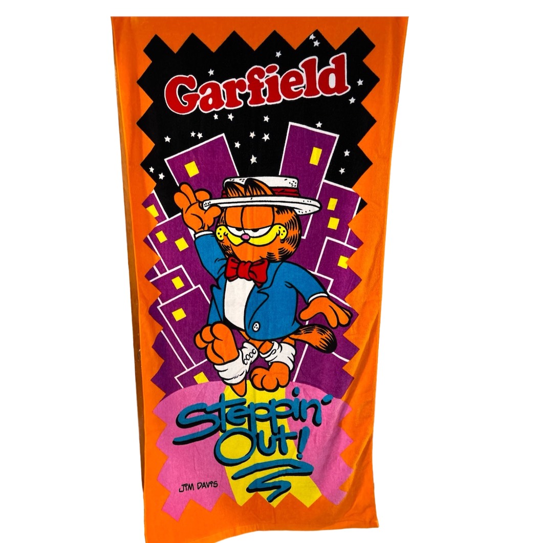 Vintage Jay Franco Garfield Beach Towel 26"x56" Stepping out Tux 1978 ...