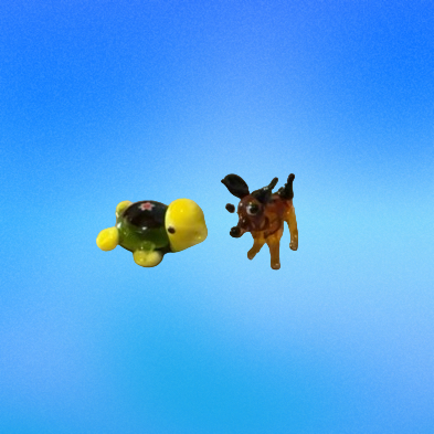 2 Mini Glass Critters