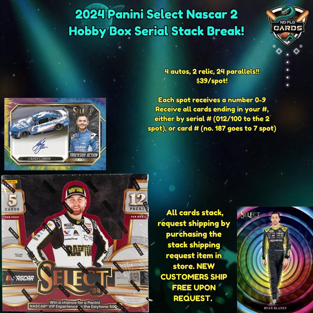 2024 Panini Select Nascar 2 Hobby Box Serial Stack Rip - Nascar Cards