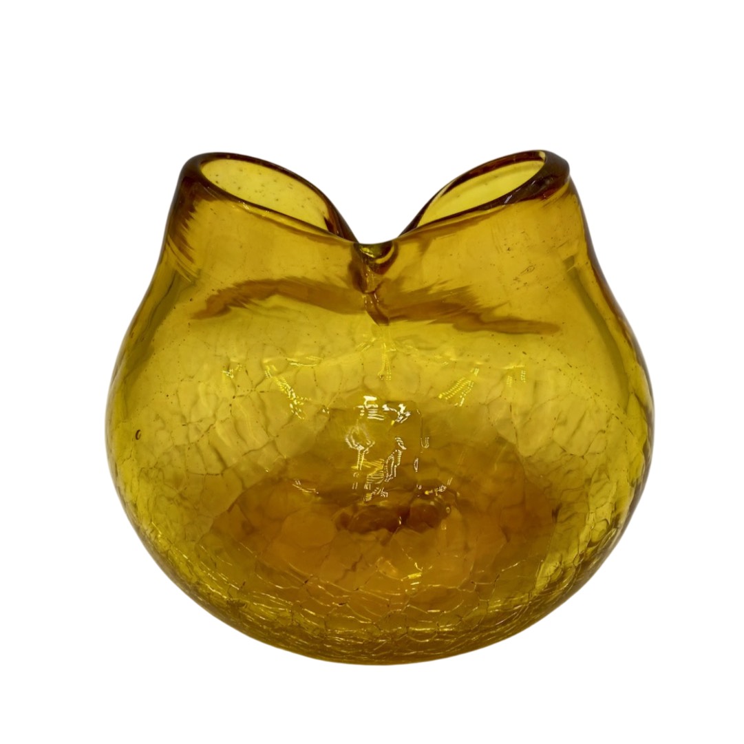 Hard-to-Find MCM/Vintage Blenko Ivy Pinched Vase, #39 Mini, Crackle ...
