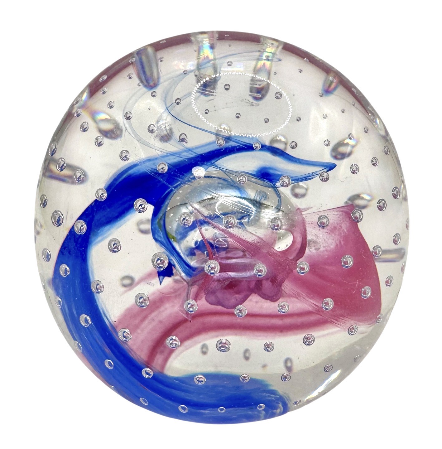Caithness Glass Collectors Club Paperweight Reflections Blue Pink ...