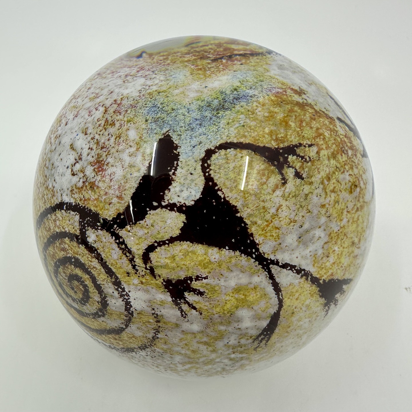 Richard Satava Petroglyph Cave Series Art Glass Paperweight 1993 Signed ...