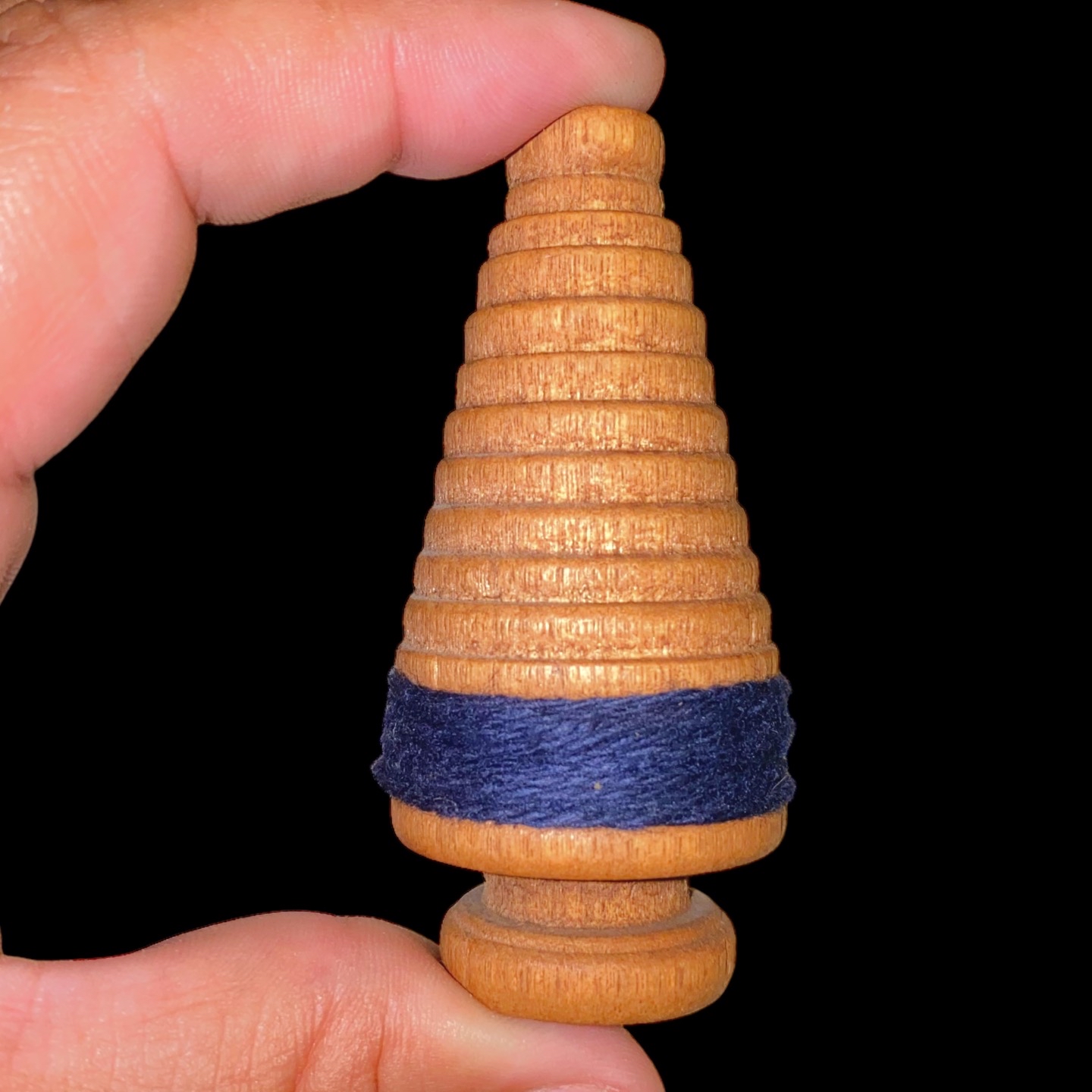 Wooden Tree-shaped Spool With Some Vintage Thread
