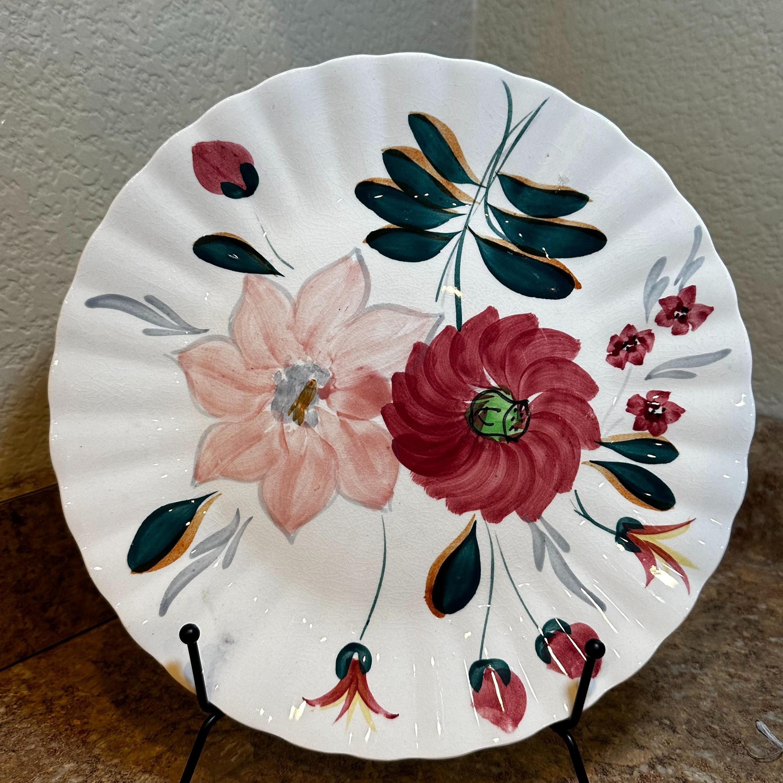 Blue Ridge Southern Potteries Hand Painted Floral Plate