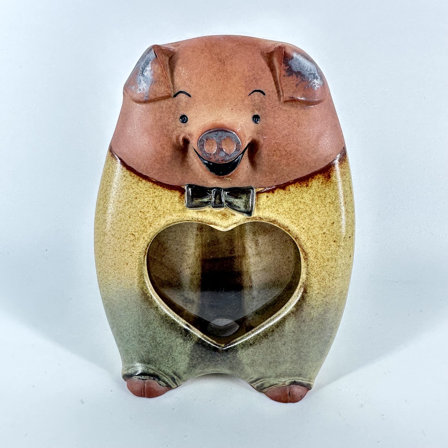 Uctci Pig In Bowtie Ceramic Picture Frame Japan