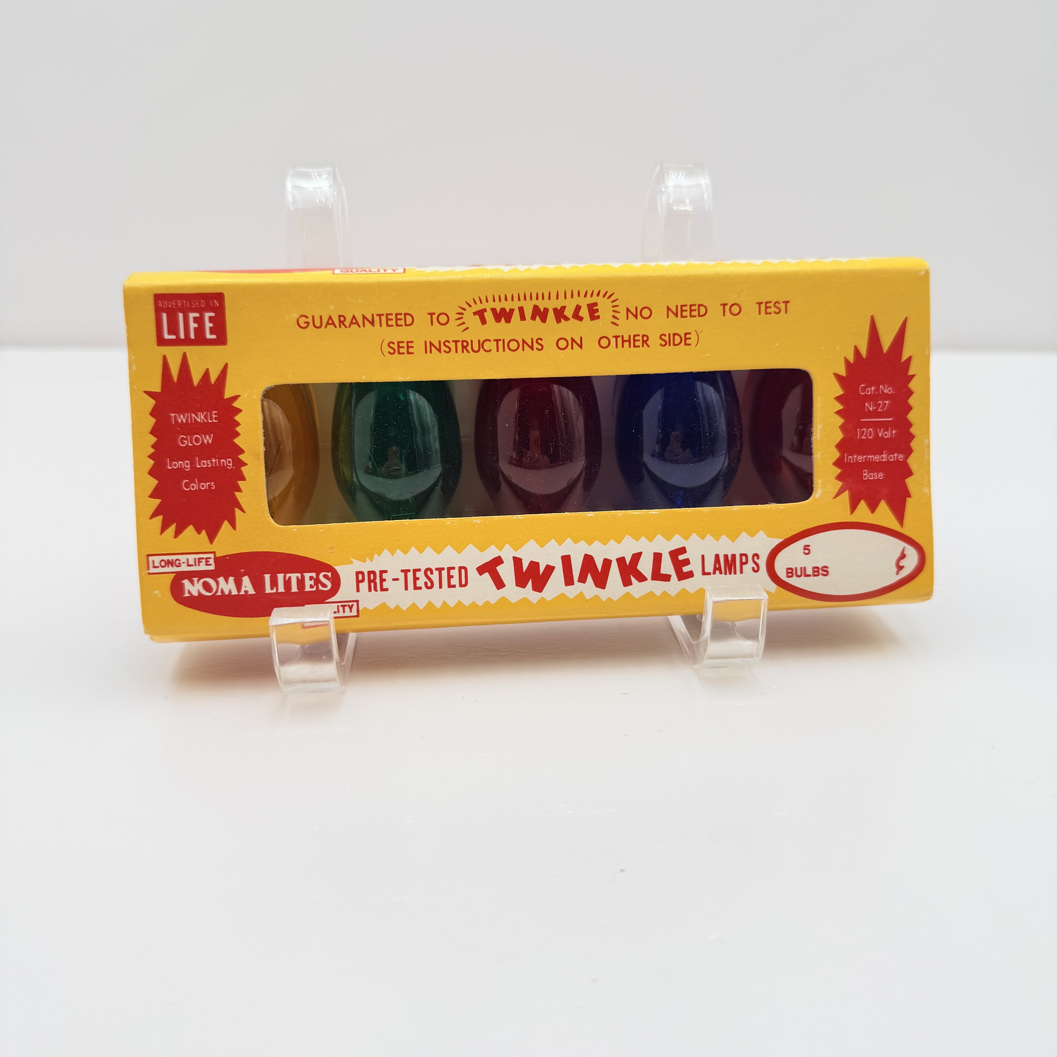 Noma Lites Vintage Set of Five Colored Twinkle Light Replacement Bulbs