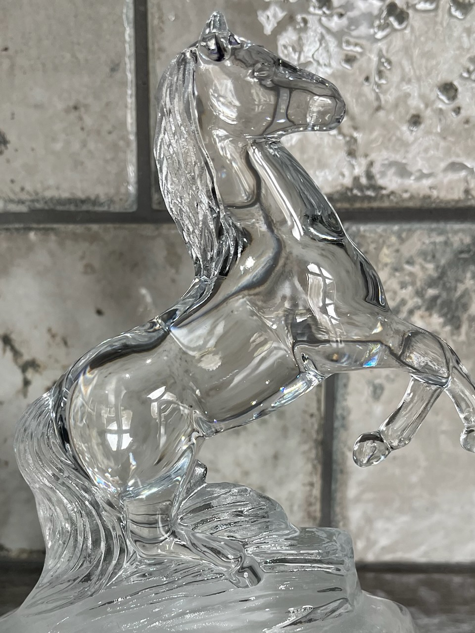 French Rearing Crystal Stallion Horse Figure