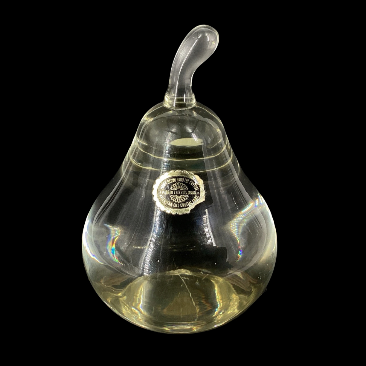 Vintage Hand Blown Glass Pear Paperweight Made In Czechoslovakia