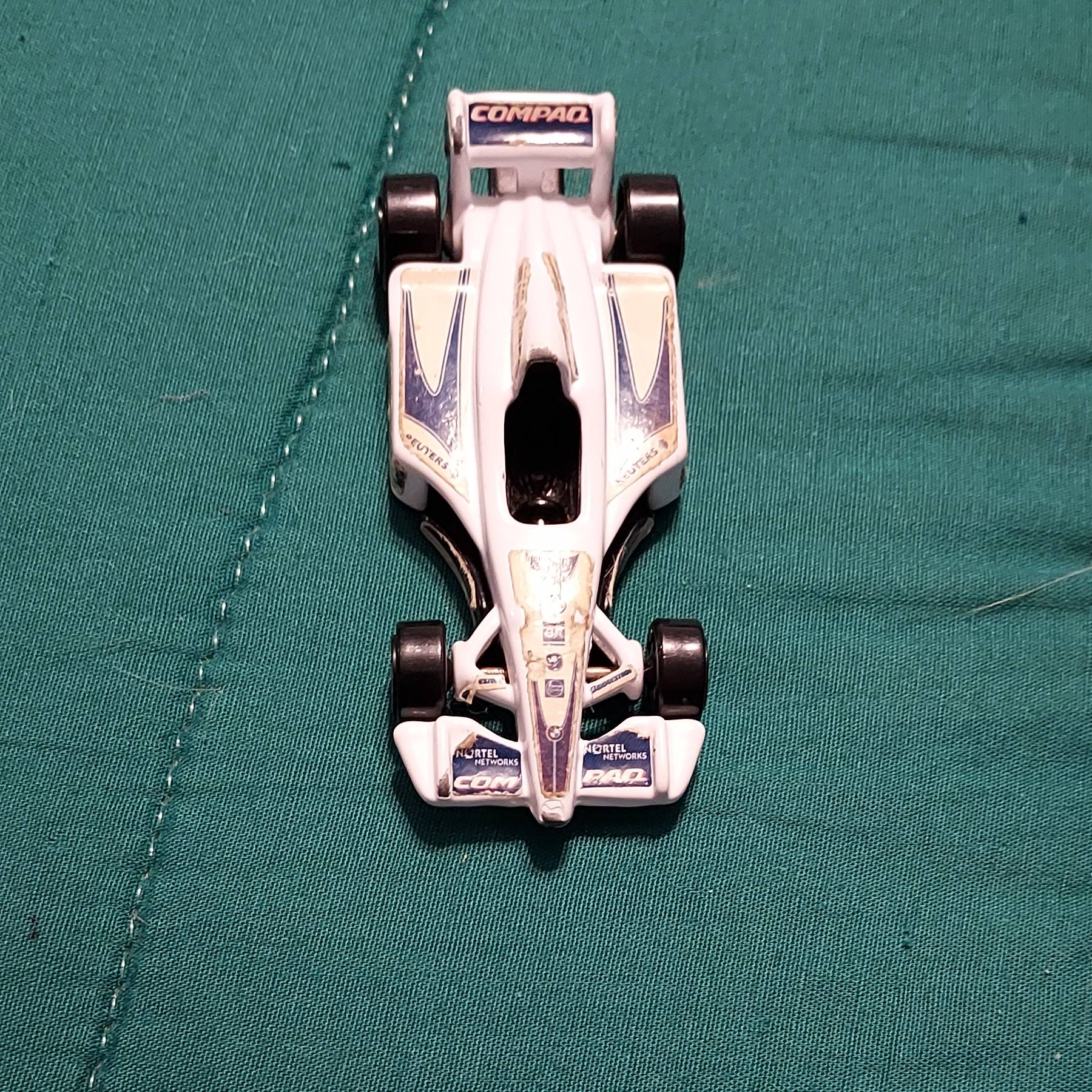 2000 Hot Wheels Mcdonalds White Compaq Race Car