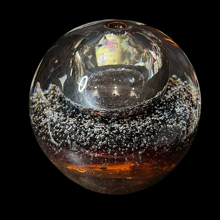 Glass Paperweight With Hole On Top And Bottom - Brought Back From The ...