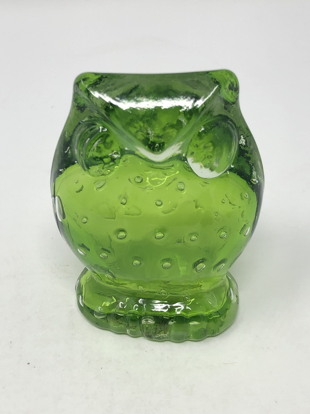 Bright Green Owl Paperweight