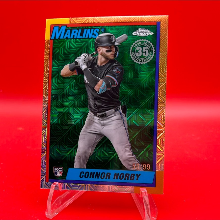 Connor Norby Jr 2025 Topps Series 1 RC 1990 Topps Chrome Silver Pack ...