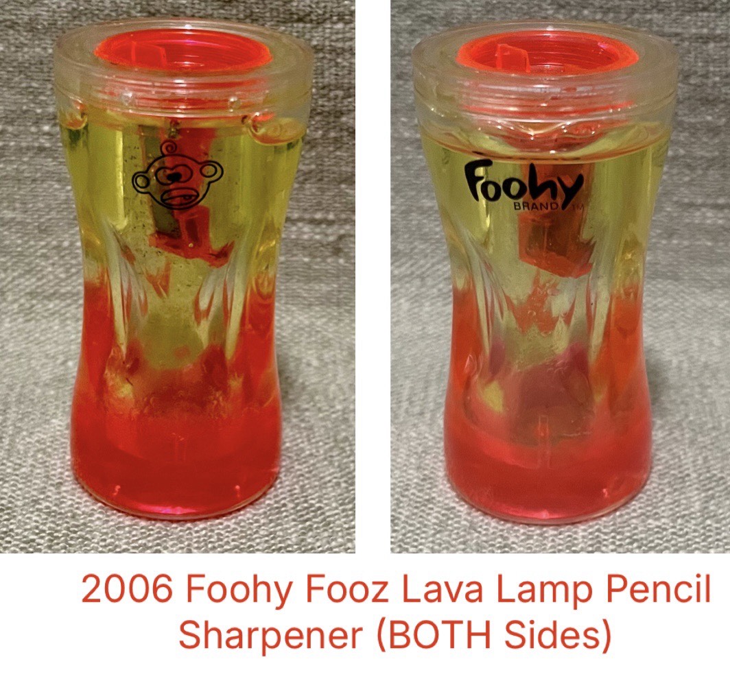 2006 Foohy Fooz Lava Lamp Pencil Sharpener Orange Yellow Monkey Face W ...