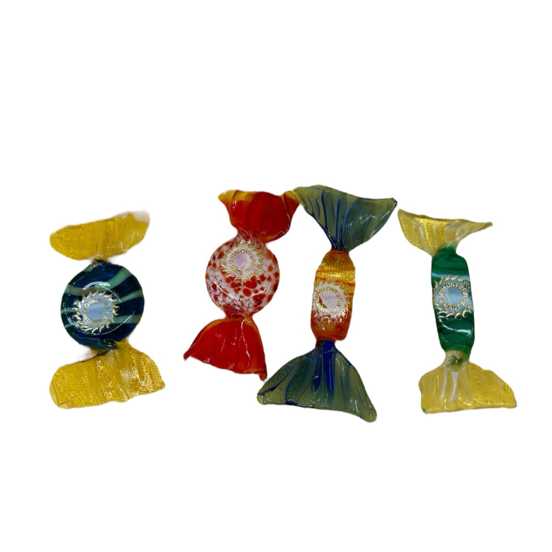 4 Murano Glass Candies With Stickers