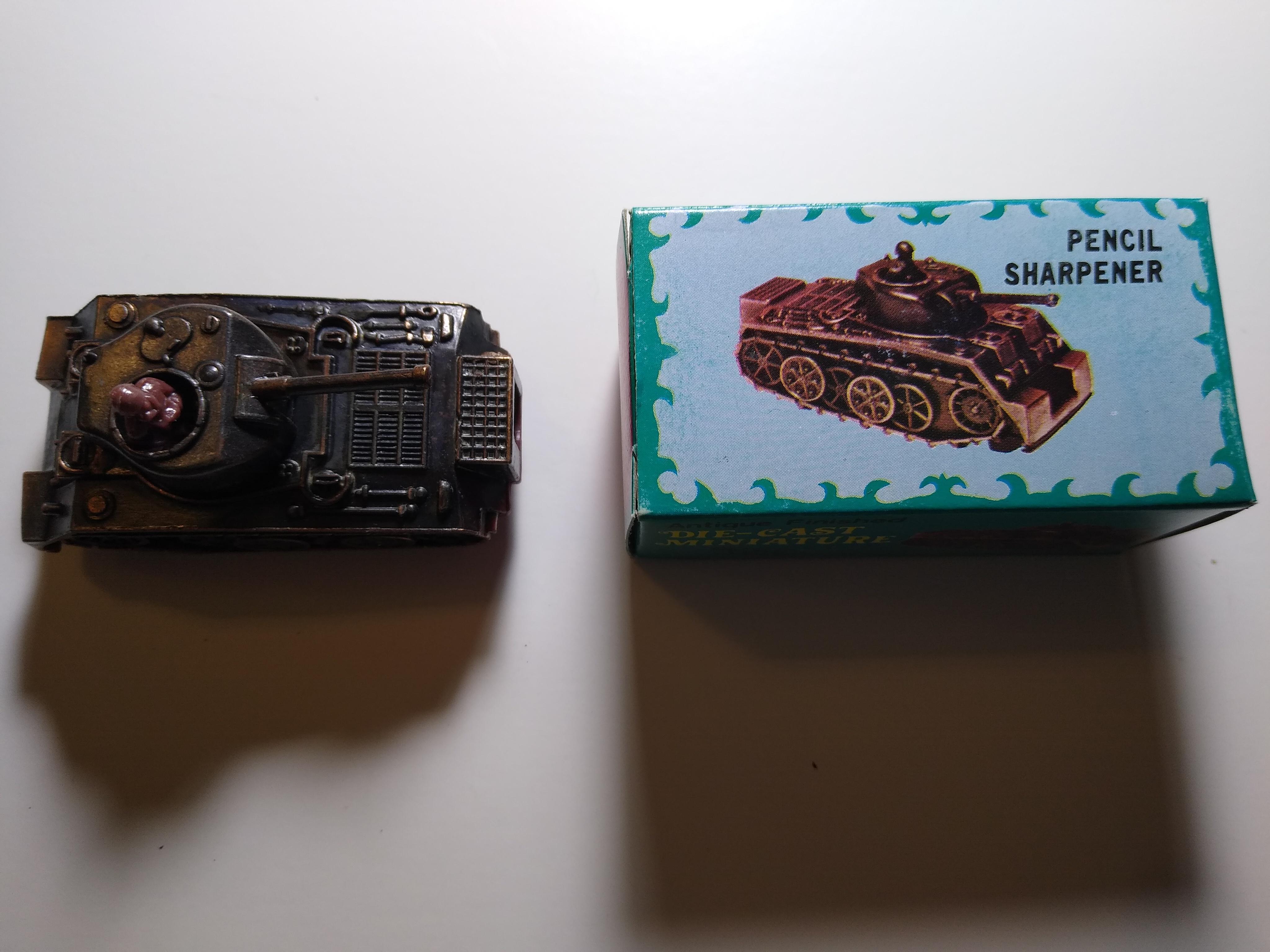 Die-Cast Military Tank Figural Pencil Sharpener In Original Box Hong ...