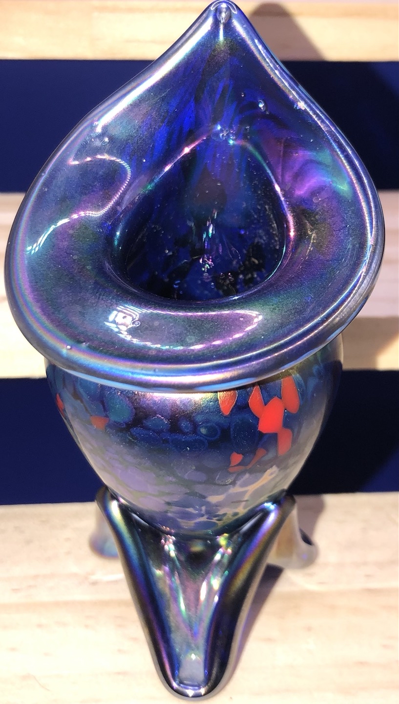 #28 - Levay Miniature art glass jack in the pulpit vase, signed