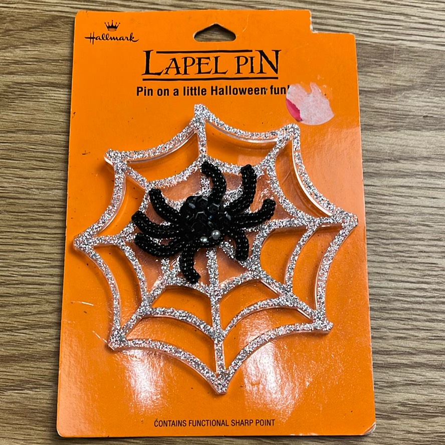 Halloween Boo Bazaar Spider Web Pin