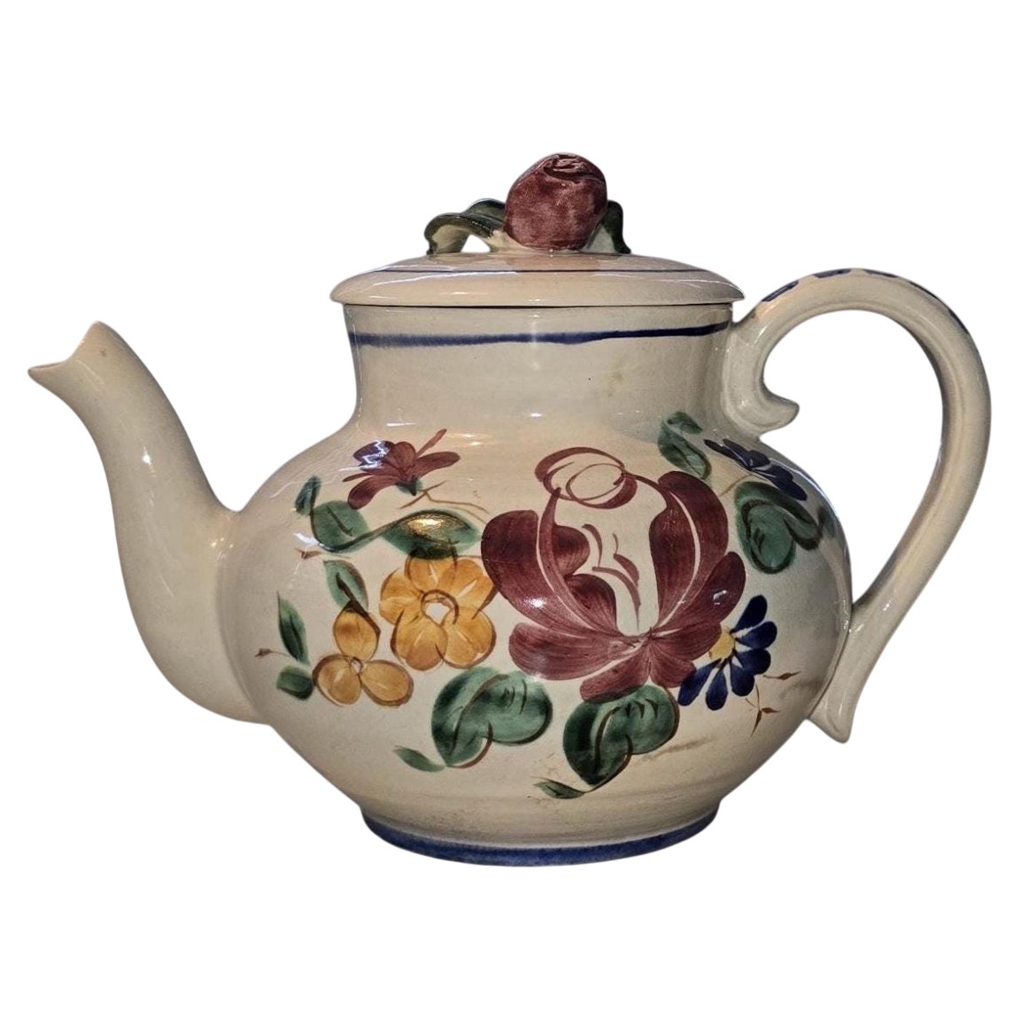 Red Wing Hand Painted Teapot - VTG