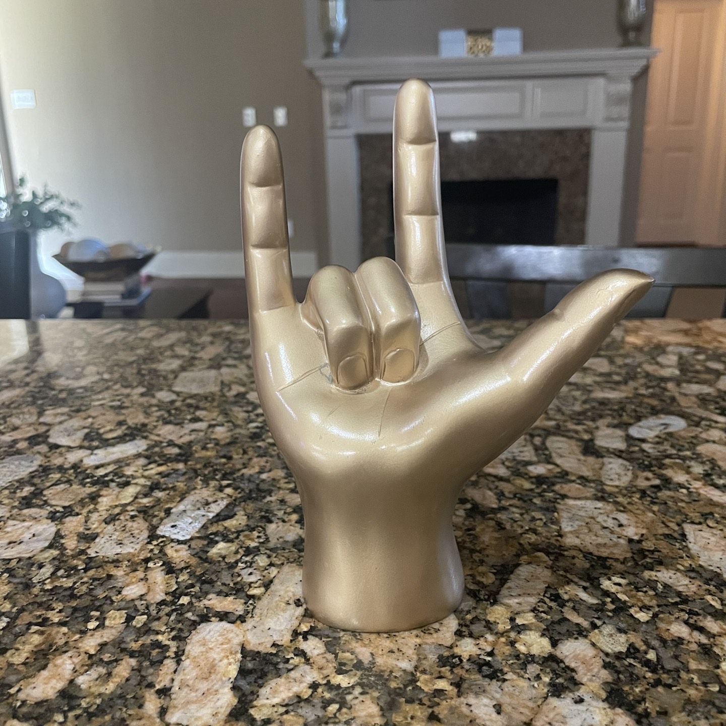 ASL Sign Language I LOVE YOU Gold Hand Sculpture Mannequin 8” Resin Vtg ...