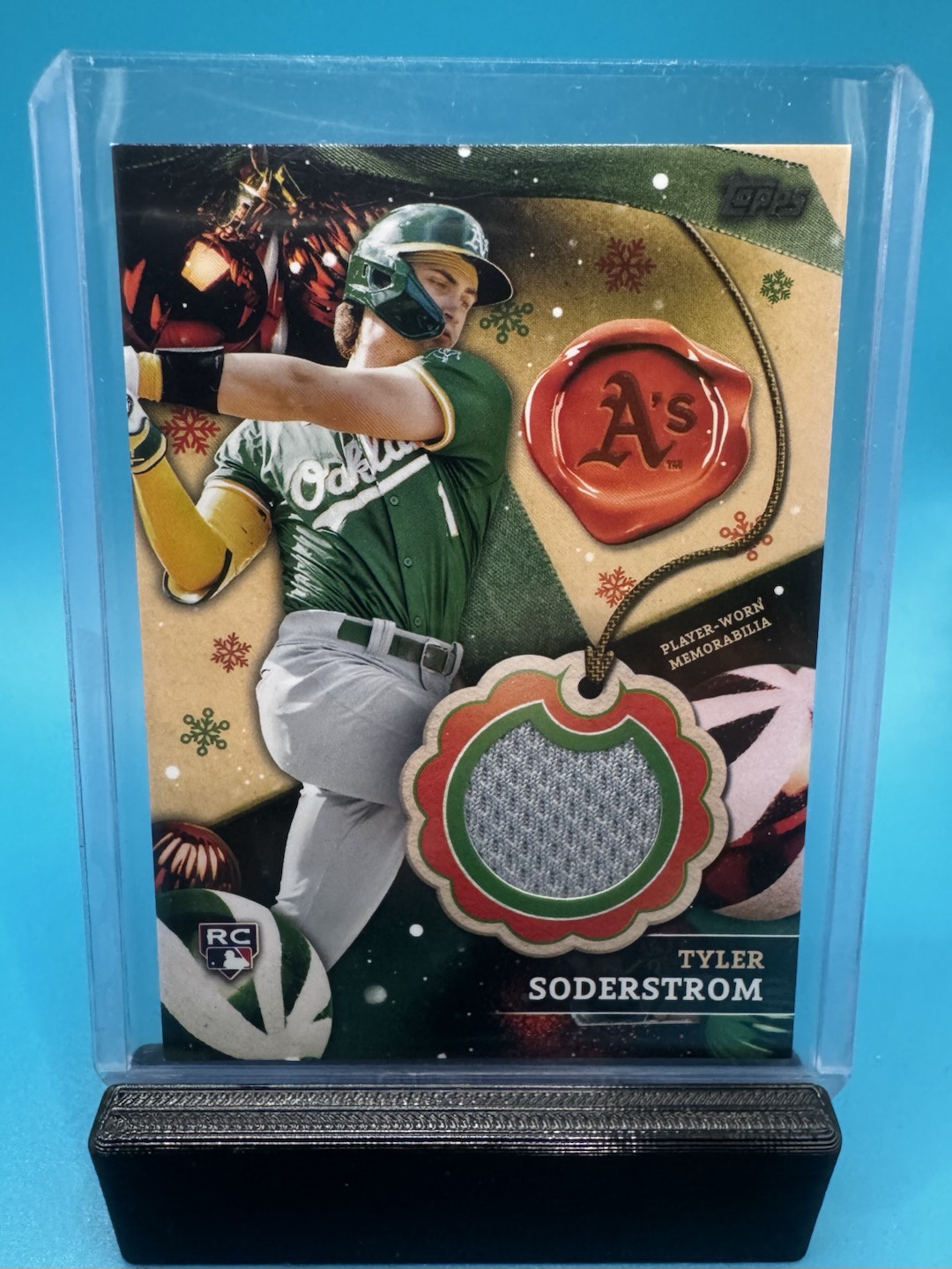 Tyler Soderstrom Topps Holiday Player Worn Jersey Relic RC Oakland ...