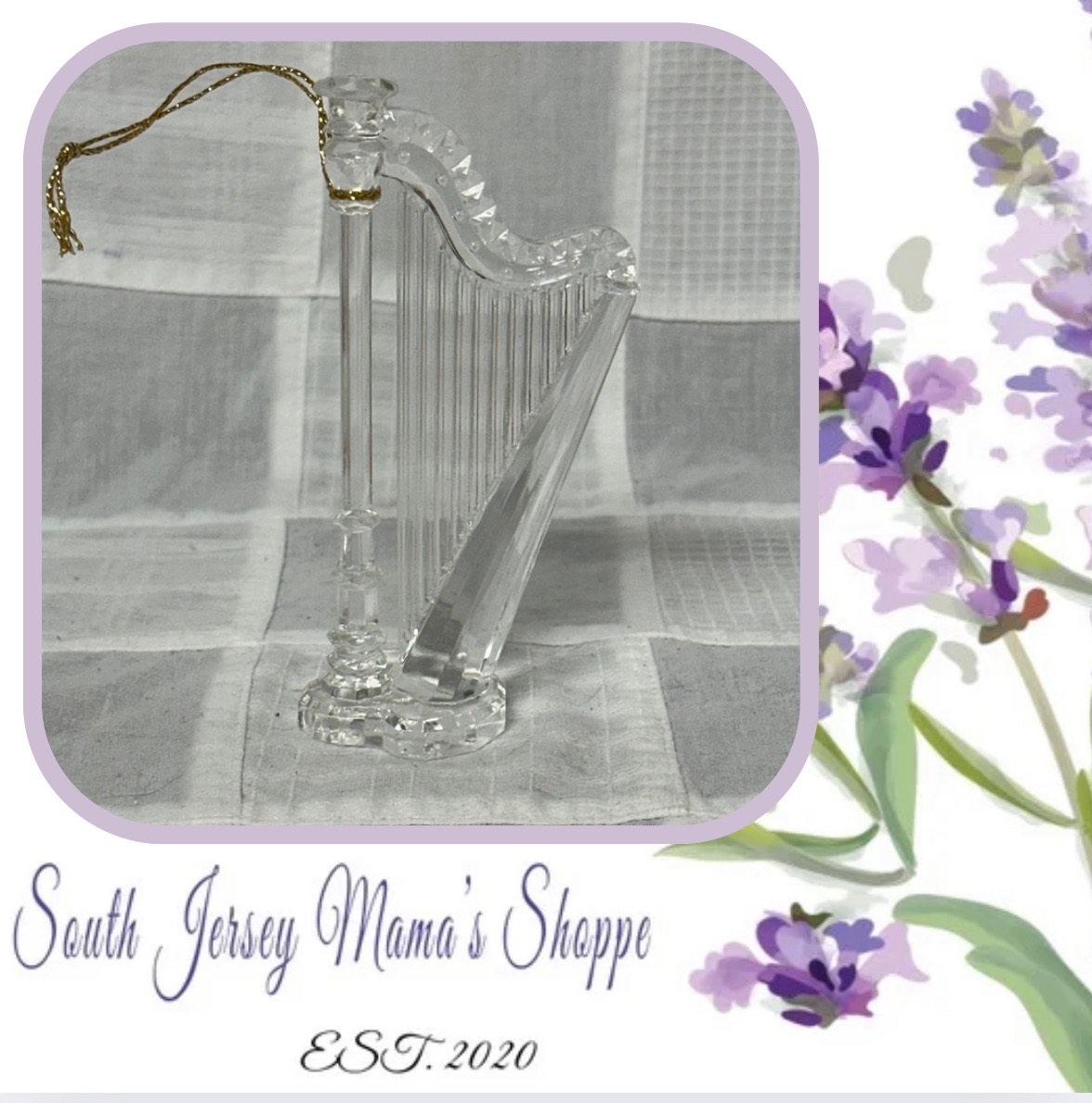Vintage Clear Acrylic Harp Ornament