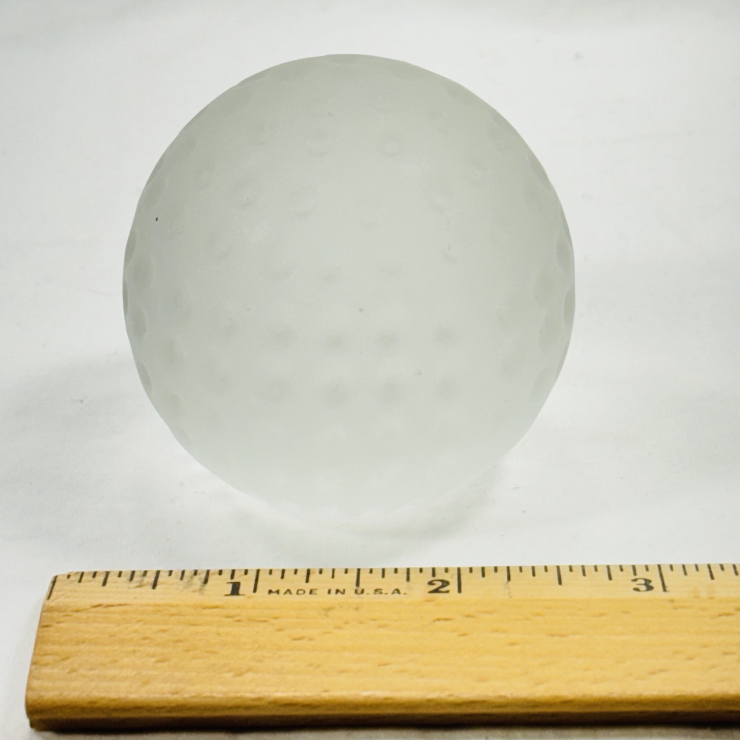 Golf Ball Clear Glass Dimpled Paperweight