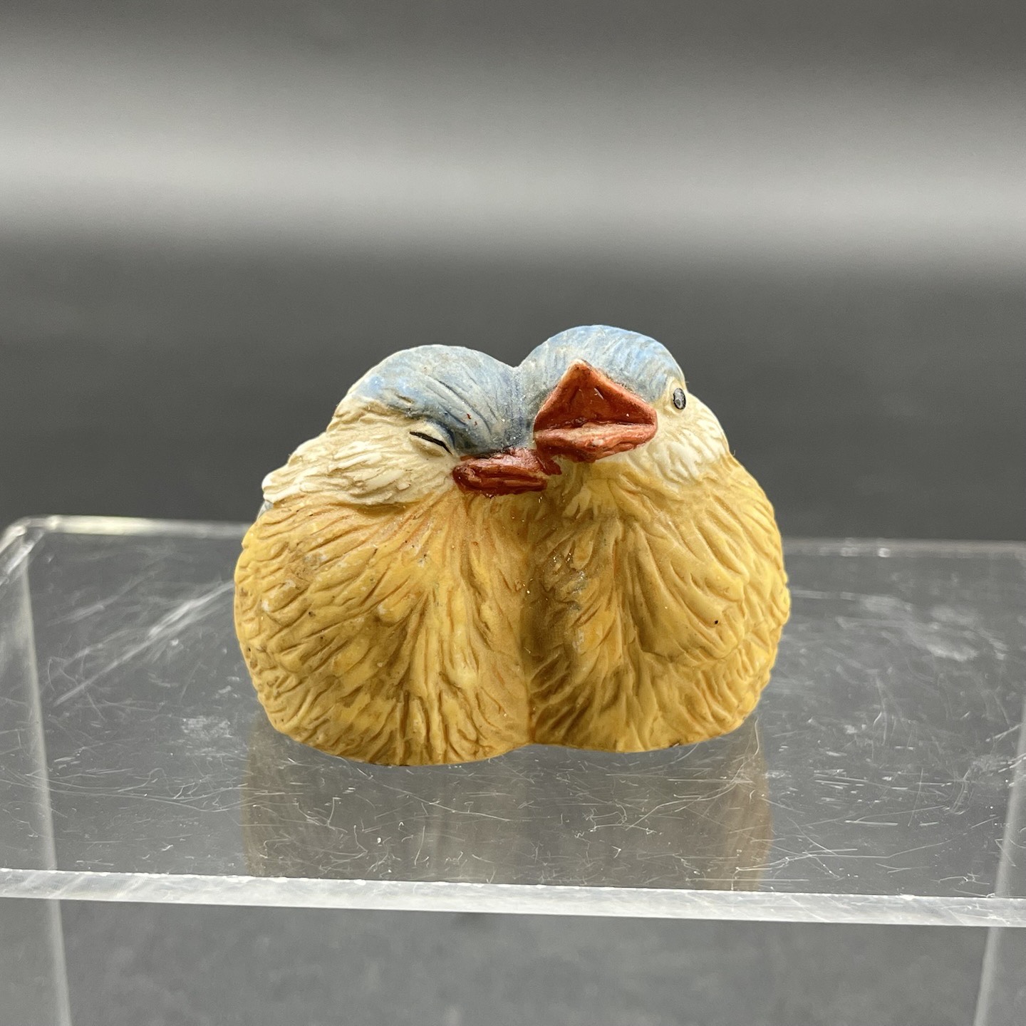 Small Ceramic Blue Bird Couple Figurine Vintage 1989 Mesco Inc Birds