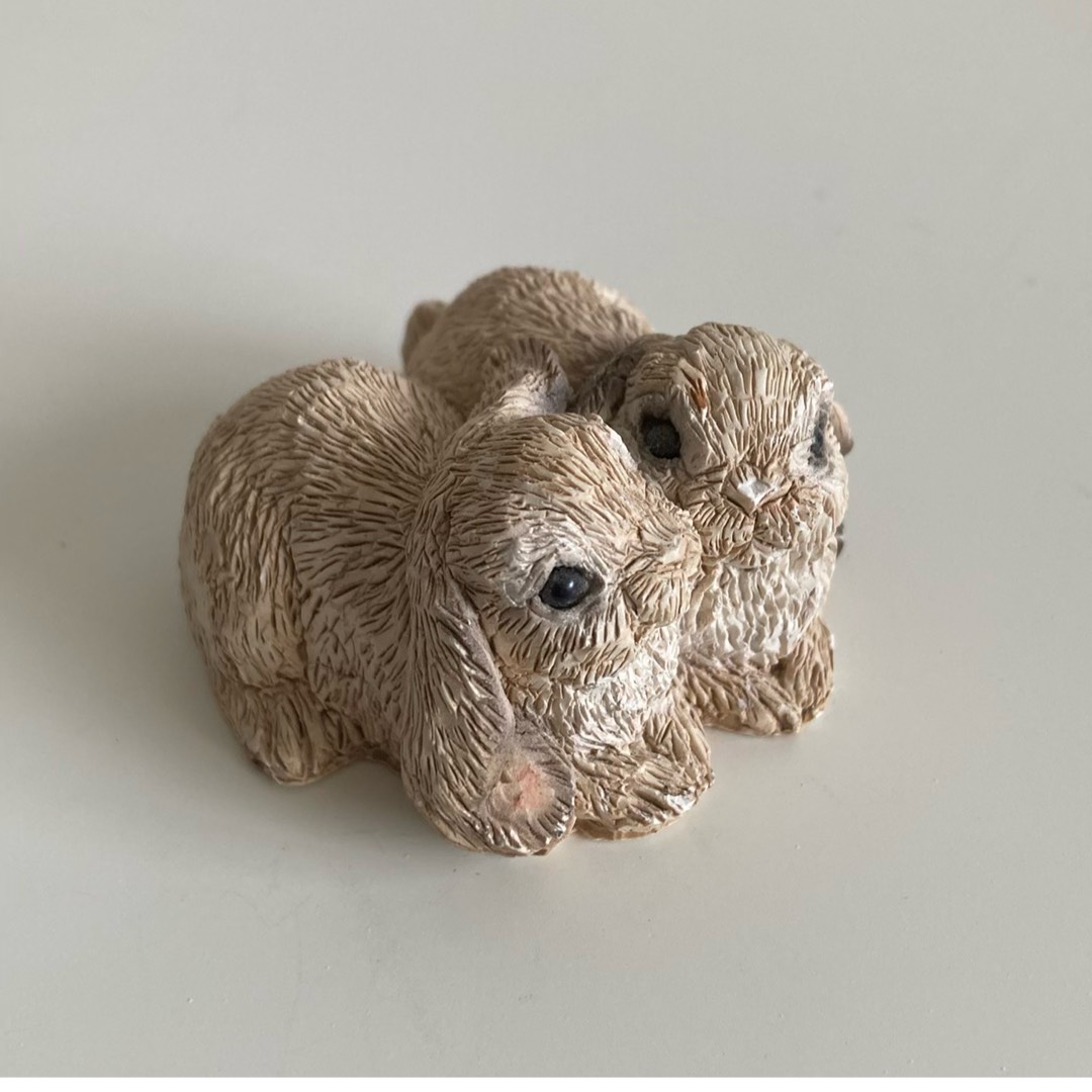 Stone Critter Littles Lop Ear Bunny Couple SCL-131