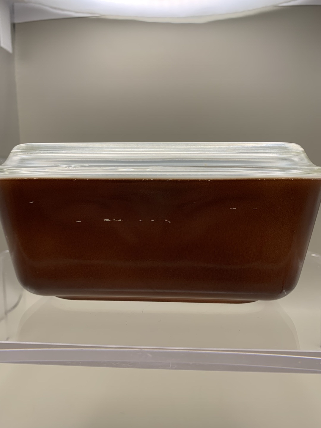 1.5 Pint Pyrex Ovenware Brown Refrigerator Dish